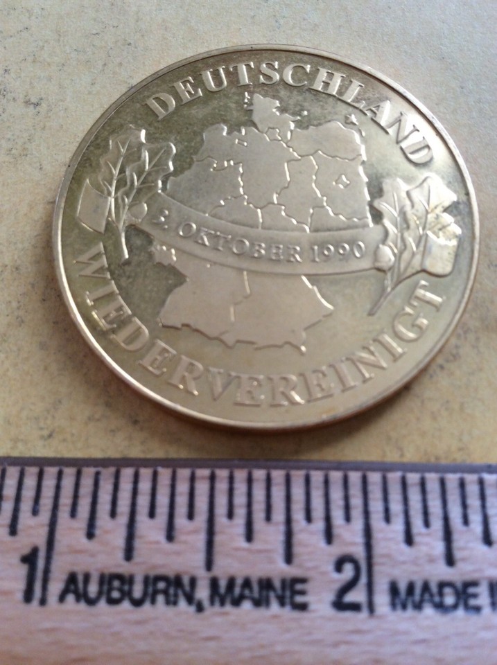 Exonumia: 1990 Germany Unification Gold Tone Medal (D193-1193) | eBay
