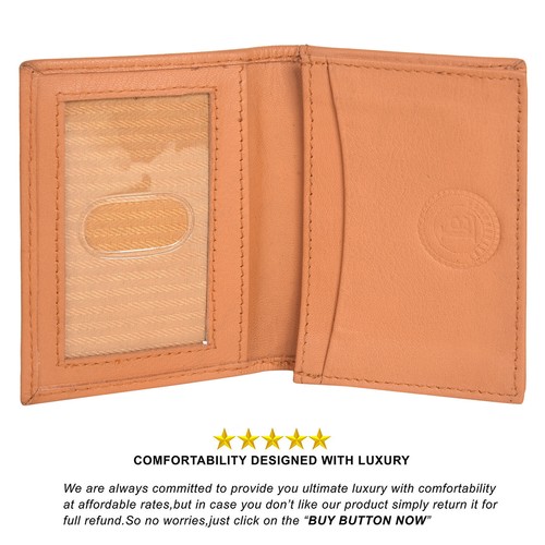 Expandable Business Card Case Genuine Leather Front Pocket Thin Slim ...