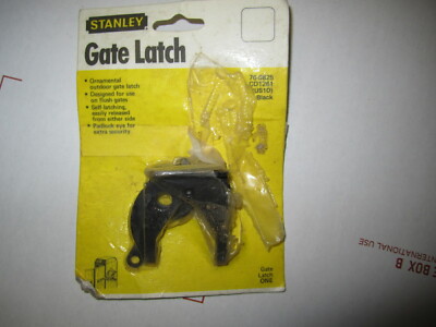 2 Stanley Self Locking Gate Latch Black Zinc Coated Finish 76-0825/ 76 ...
