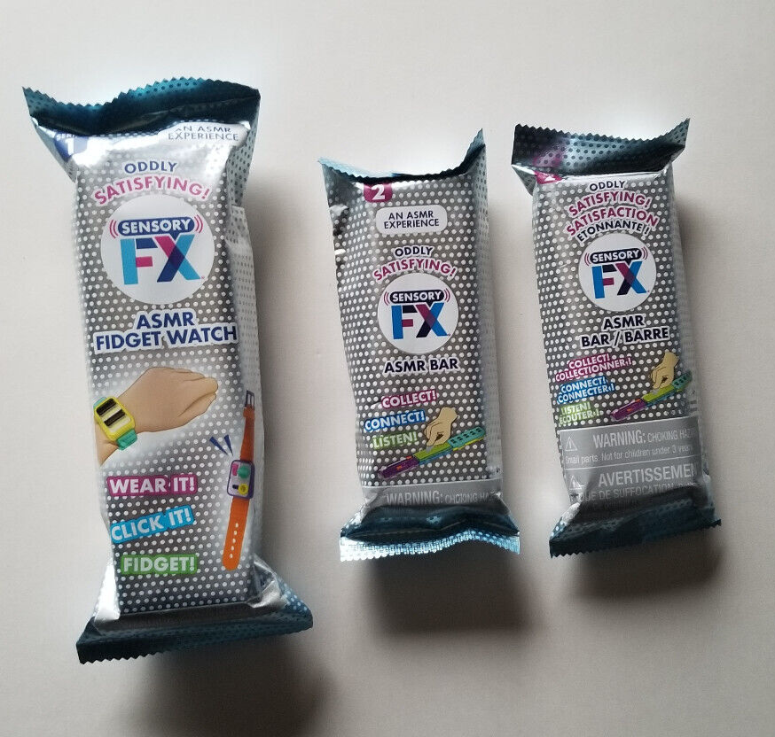 NEW SEALED Sensory FX ASMR Fidget Watch & 2 ASMR Bars Blind Bag Toy Lot ...
