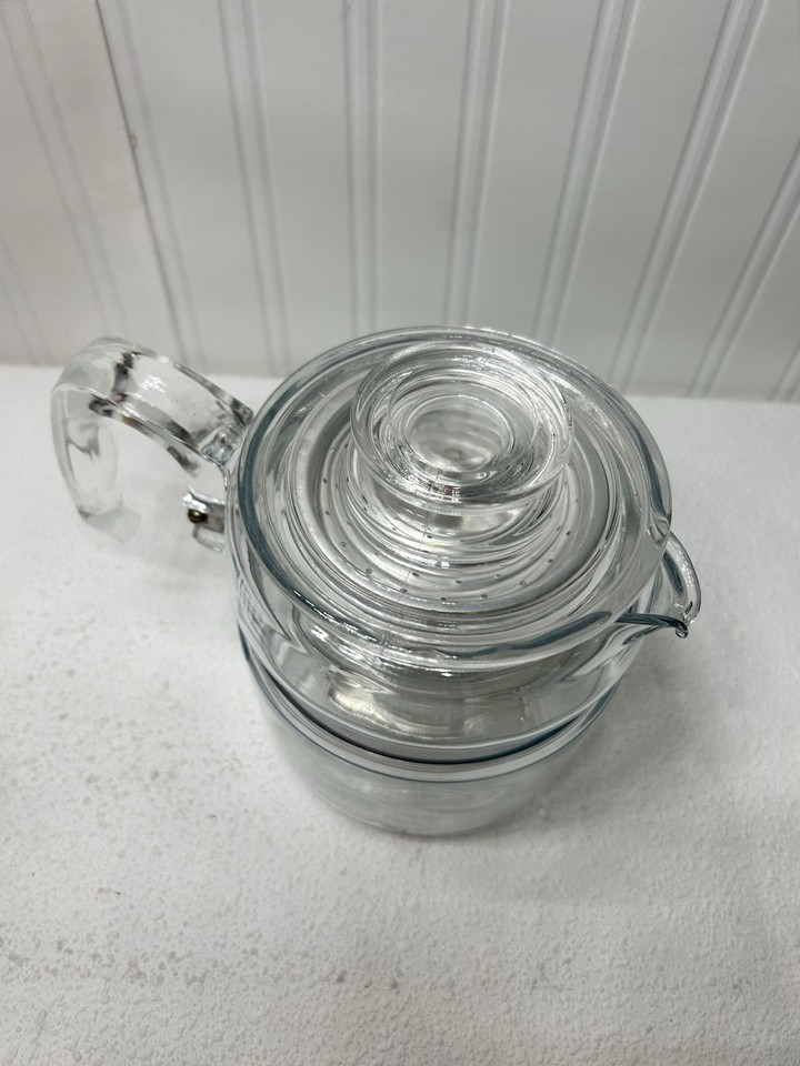 Vtg Pyrex Flameware 7754-B Glass Percolator Coffee Pot 2-4 Cup USA ...
