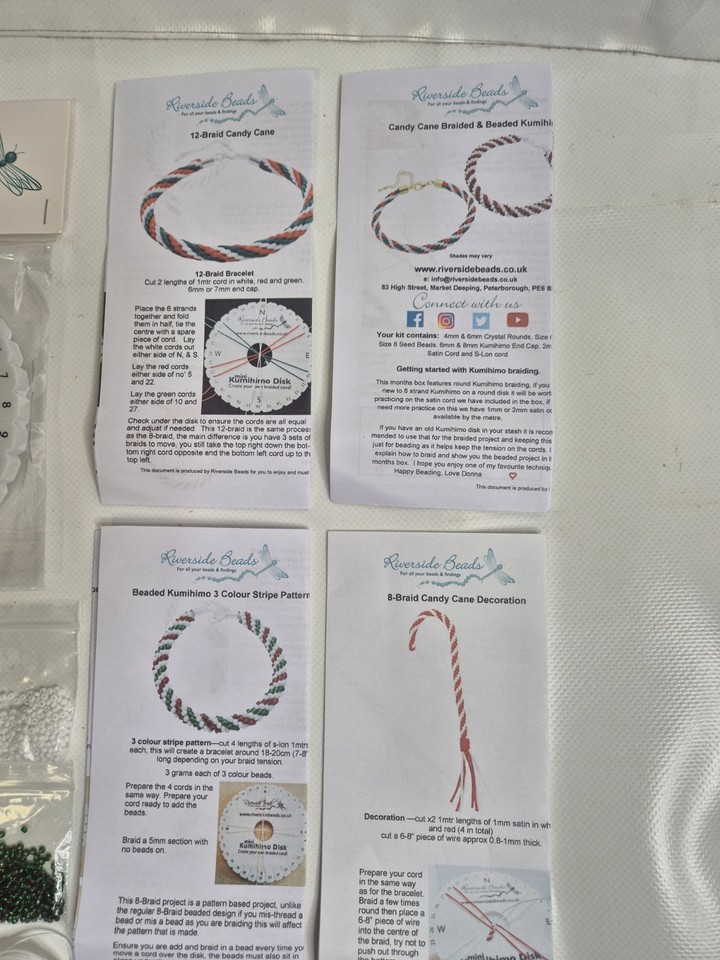 Riverside Beads Candy Cane Kumihimo Christmas Kit New | eBay UK
