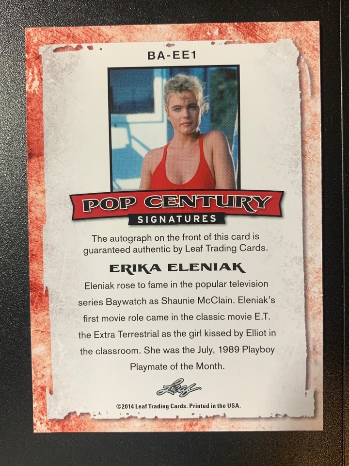 2014 Leaf Pop Century Signature Red Erika Eleniak 4/5 Auto Autograph | eBay