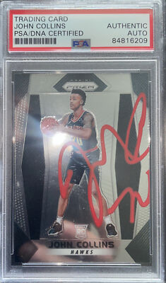 John Collins Signed Autographed Atlanta Hawks 2017-18 Prizm Rookie PSA ...