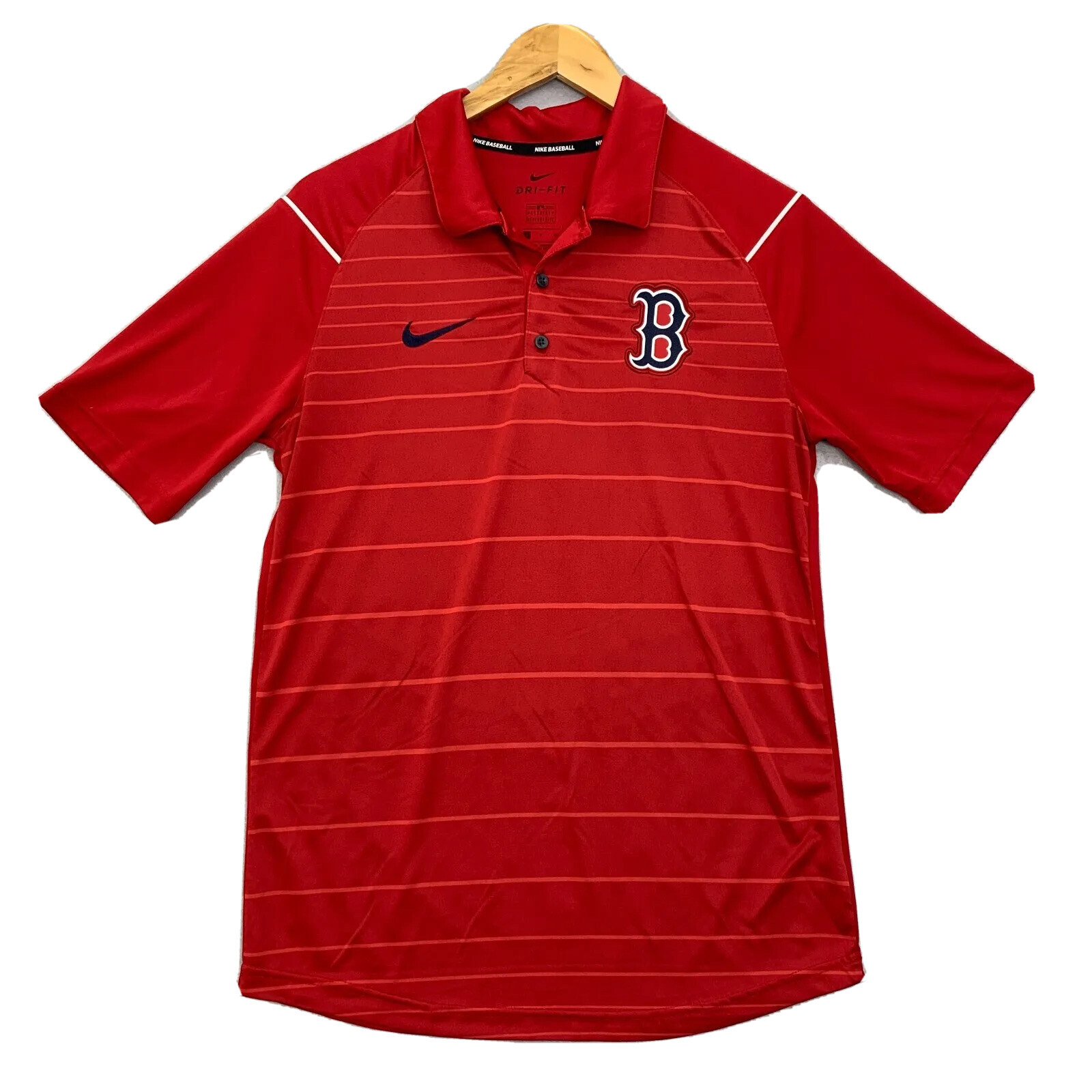 Nike Baseball Dri-Fit Polo T-Shirt Men Size S Boston Red Sox Short ...
