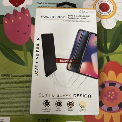 Ciao Tech Type C and Dual USB Output 5000mAh Power Bank 3 charger USB ...
