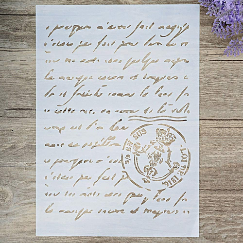DIY Decorative French Script Stencil Template for Painting on Walls ...