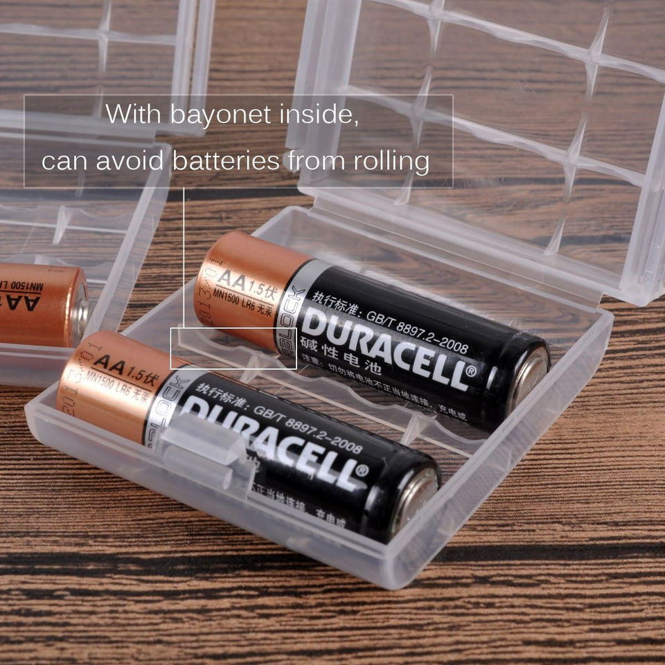 12 Pcs AA/AAA Battery Storage Case Holder Box, Clear Color | eBay