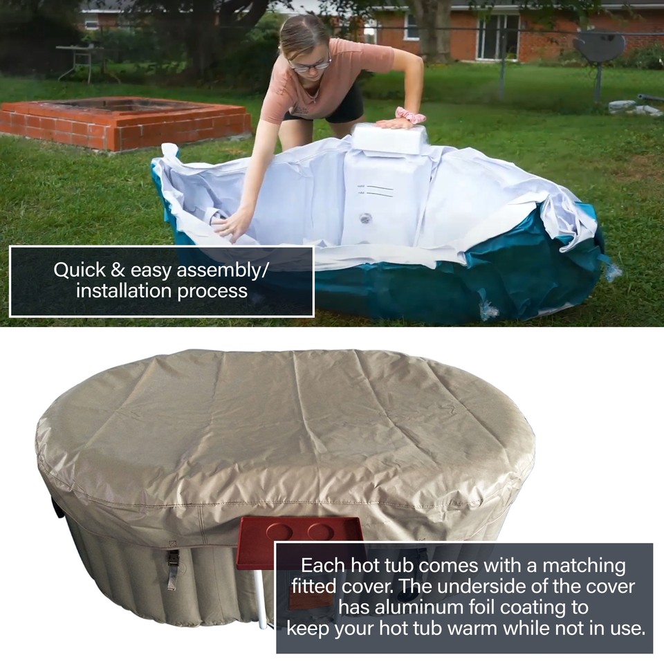 ALEKO Inflatable Improved Version 2 Prs Hot Tub 145 Gallon Up to 100 ...