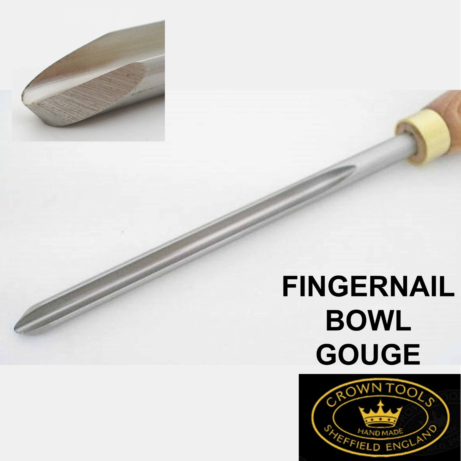 WOODTURNING BOWL GOUGE CROWN 13MM 1/2' HSS FINGERNAIL BOWL GOUGE ...