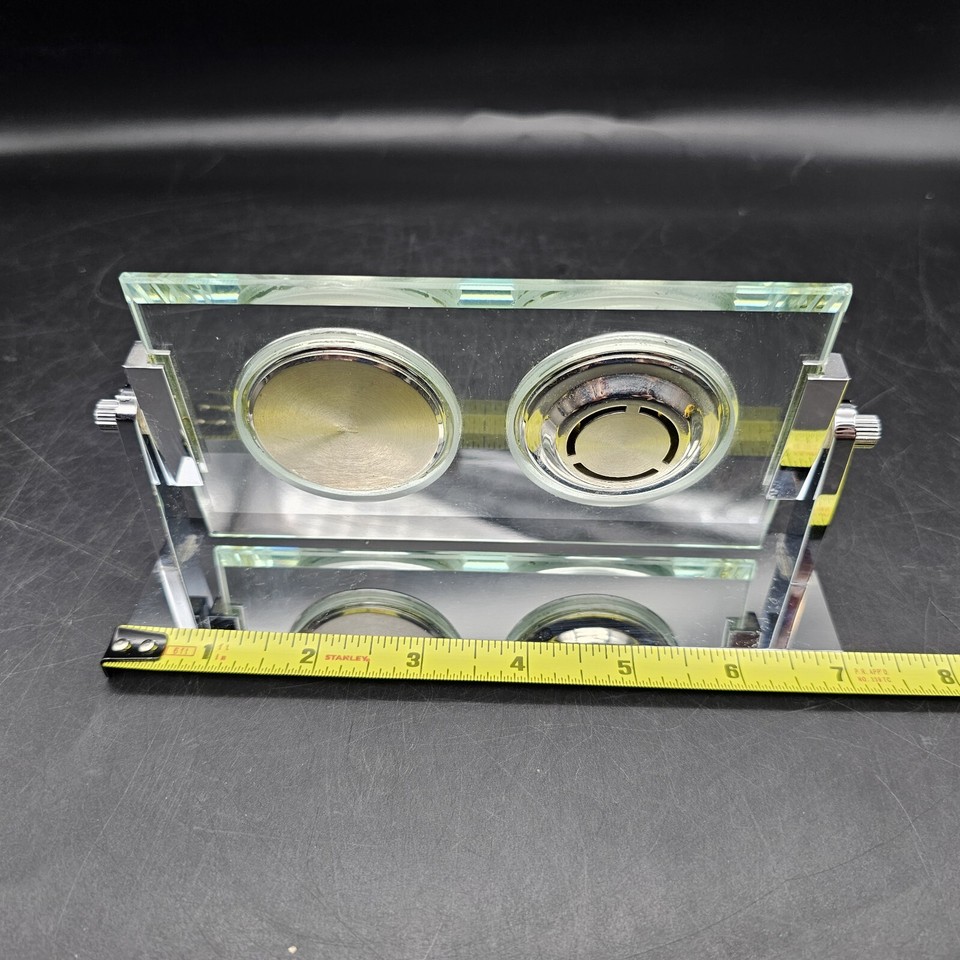 Bulova Art Deco Desk Clock Thermometer Glass Chrome | eBay