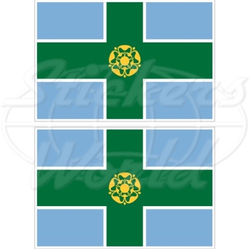 DERBYSHIRE County Flag Derby UK 75mm (3") Vinyl Bumper Stickers, Decals ...