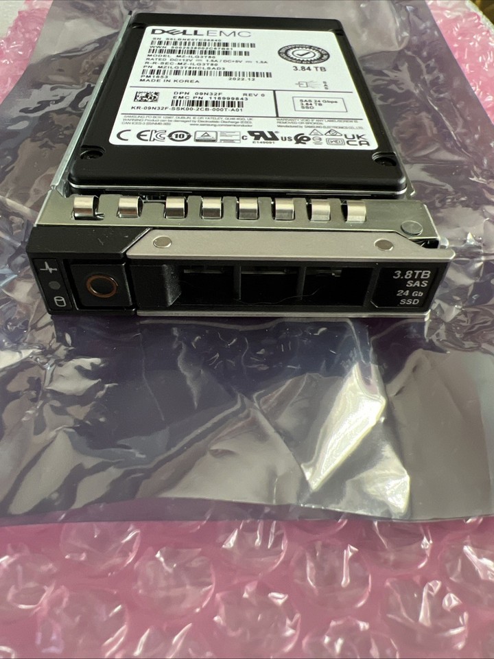 NEW Dell Samsung PM1653 3.84TB SAS 24G RI TLC 2.5" SSD MZ-ILG3T80 9N32F ...