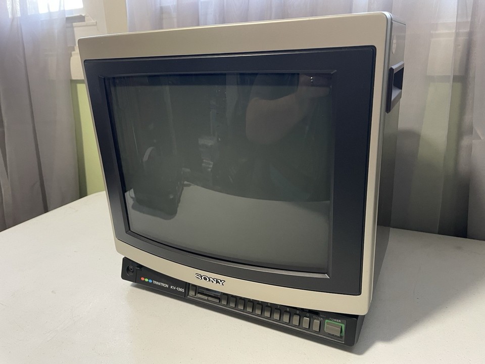 SEE⭐️VIDEO VTG 1985 Sony Trinitron KV-1365R 13" CRT Color TV Woodgrain ...