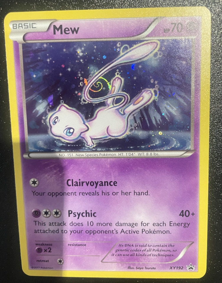 🌀🌀Pokemon Mew XY192 Black Star Promo Cosmos Holo HD GALAXY SWIRL RARE ...