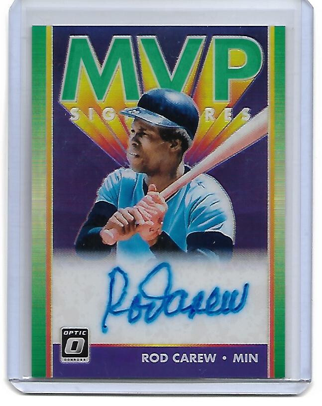 Rod Carew Donruss Optic Signatures TEAL Refractor MVP On Card Auto ...