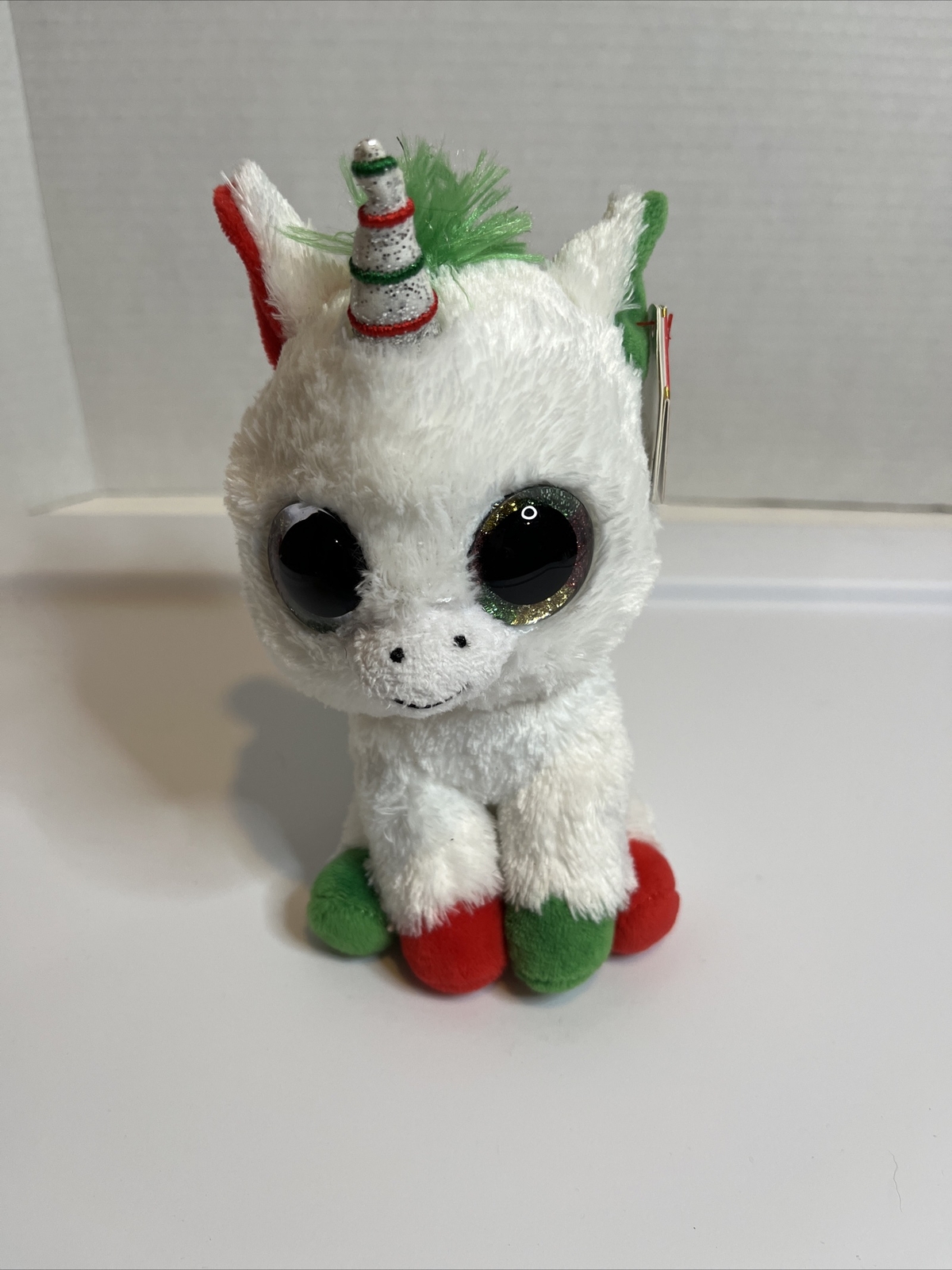 Ty Beanie Boos Candy Cane The Unicorn 6” Holiday Plush Toy w/ Glitter ...