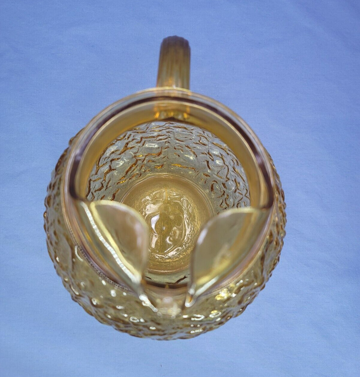 Vintage Ball Pitcher 64 oz Amber Glass Anchor Hocking Fire King Carafe ...