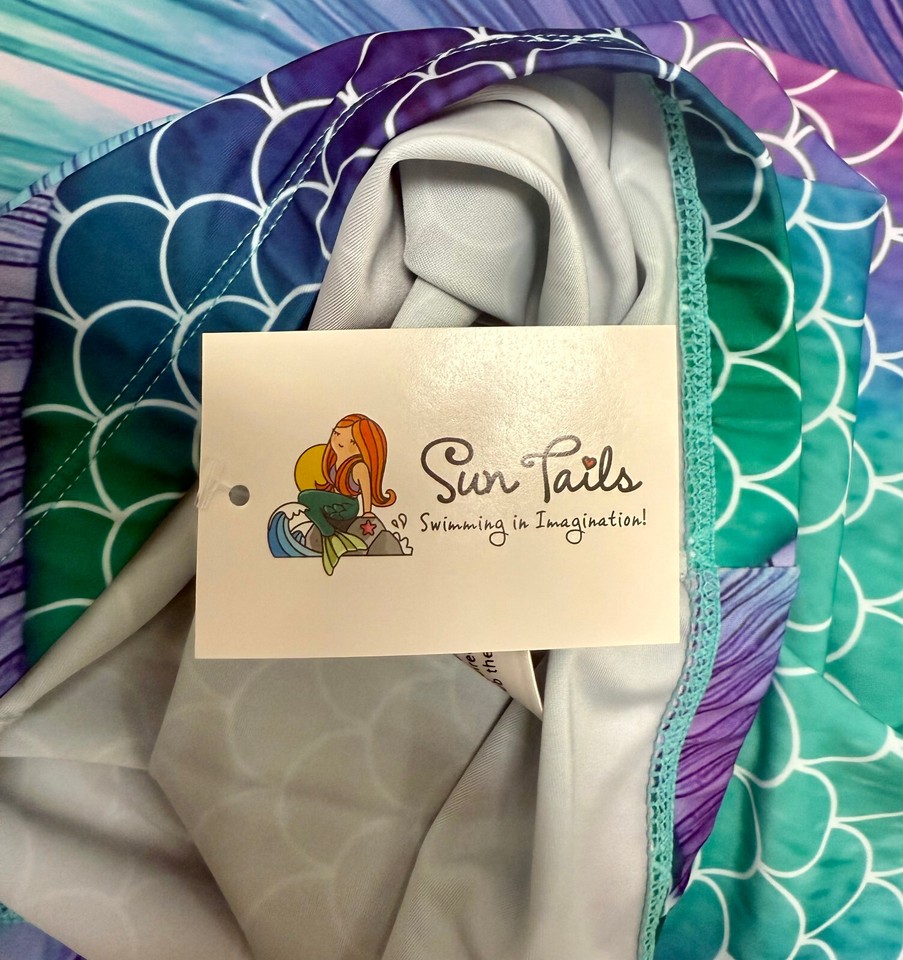 Sun Tail Mermaid Magic Mermaid Tail + Monofin Set for swimming - New w ...