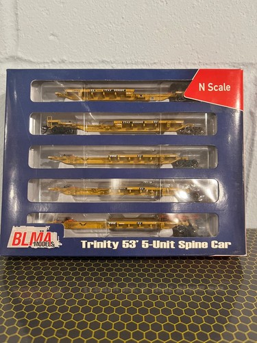 n scale BLMA trinity 5-unit articulated spine car set #12003 | eBay
