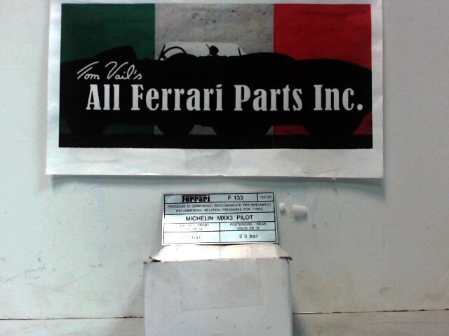 Ferrari Part 165125 TYRE PRESSURE PLATE | eBay