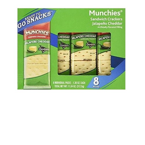 Munchies Doritos JALAPENO CHEDDAR CHEESE Sandwich Crackers 1.38 Oz. (32 ...