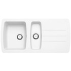 Astini Harrison 1.5 Bowl White Composite Synthetic Kitchen Sink & Waste ...