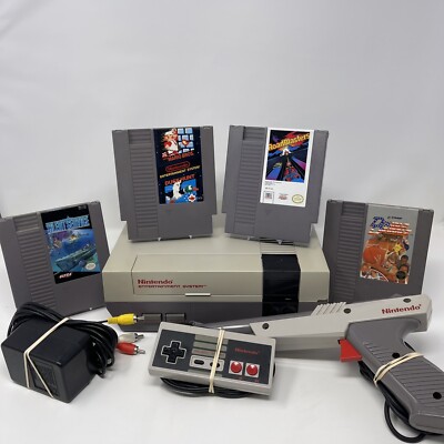 Nintendo NES Console Bundle, Games, Zapper & Super Mario Bros/Duck Hunt ...