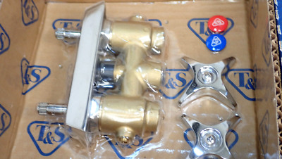 T&S Brass B-0512 Concealed Mixing Faucet 3/8" NPT 4-Arm Handles Wall ...