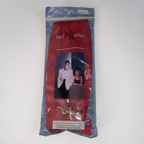 NEW Neil Allyn Red Bow Tie & Cummerbund Waist 28-46” Neck Up To 19” | eBay