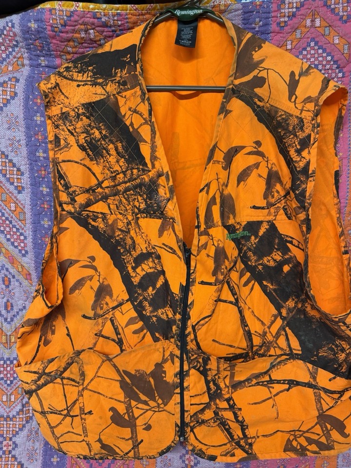 Cabela's Vest Mens 2XL Orange Seclusion Blaze Camo Hunting Full Zip ...