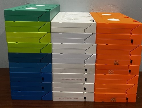COLORED VHS Shells- LOT of 25- BLUE WHITE ORANGE GREEN Custom Swap ...