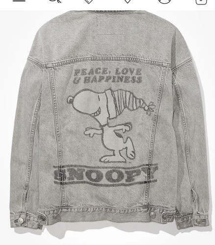 American Eagle Women’s Denim Peanuts Jacket Snoopy New XS NWT Sold Out ...