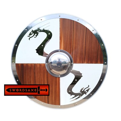 Viking Norse Níðhöggr Polished Steel Plated Quadrant Battle Ready ...