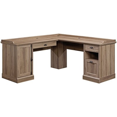 Sauder Barrister Lane Engineered Wood L-Desk in Salt Oak Finish | eBay