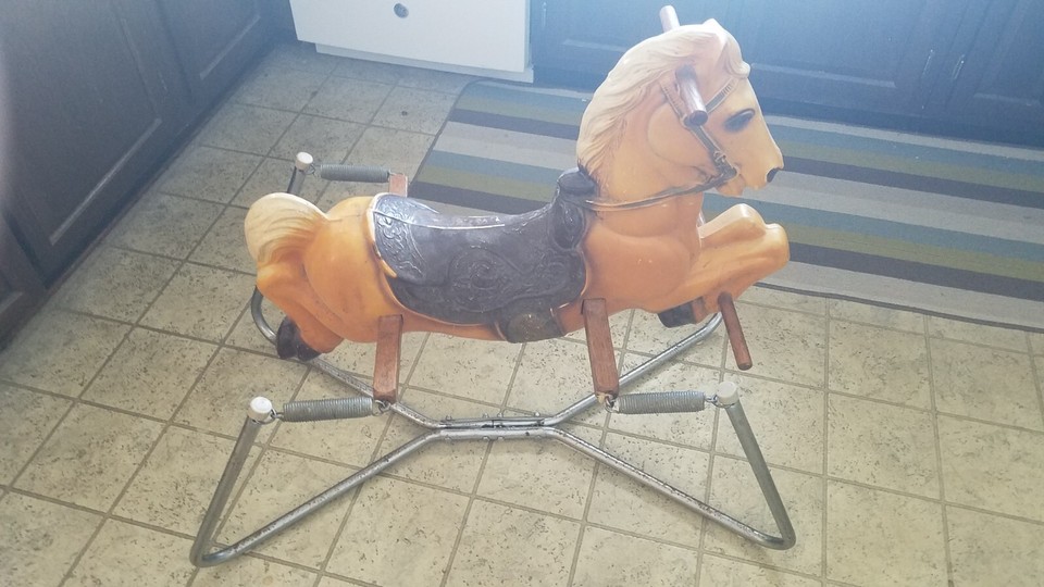 Vintage Plastic Rocking Horse w/ Metal Springes and Frame | eBay