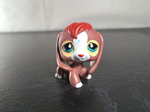 Littlest Pet Shop Beagle #849 Brown Aqua Green Eyes Red Hair LPS | eBay