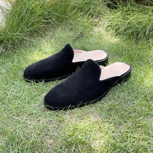 Men Breathable Shoes Half-slipper Heel-less Slippers Outdoor Leather ...