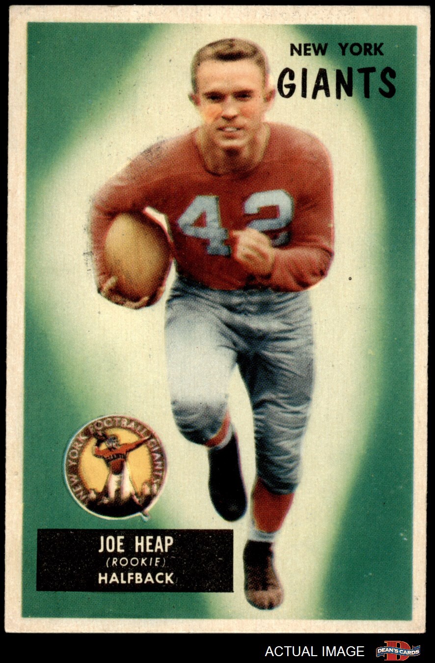 1955 Bowman #55 Joe Heap Giants-FB RC Notre Dame 6.5 - EX/MT+ F55B 01 ...