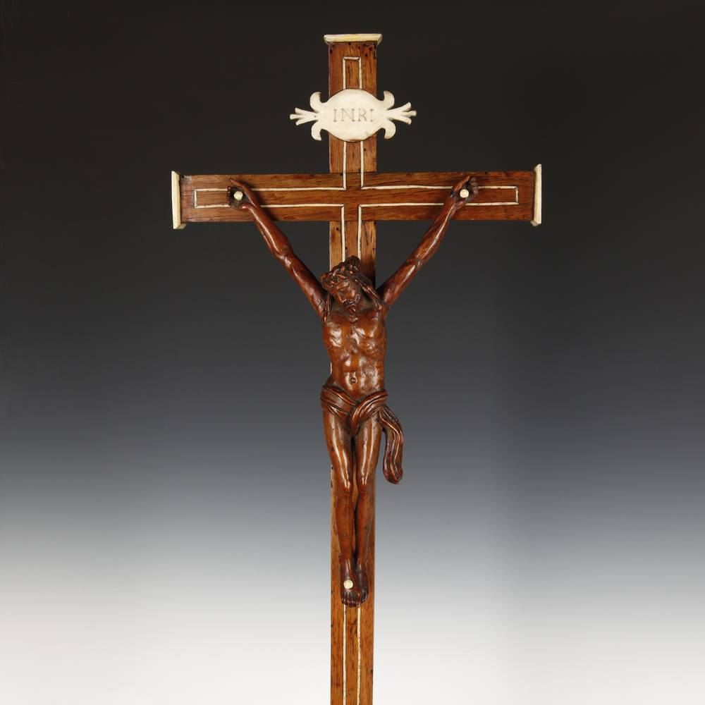 RARE ANTIQUE COLONIAL STANDING CRUCIFIX CROSS LATIN AMERICA LATE 19TH ...