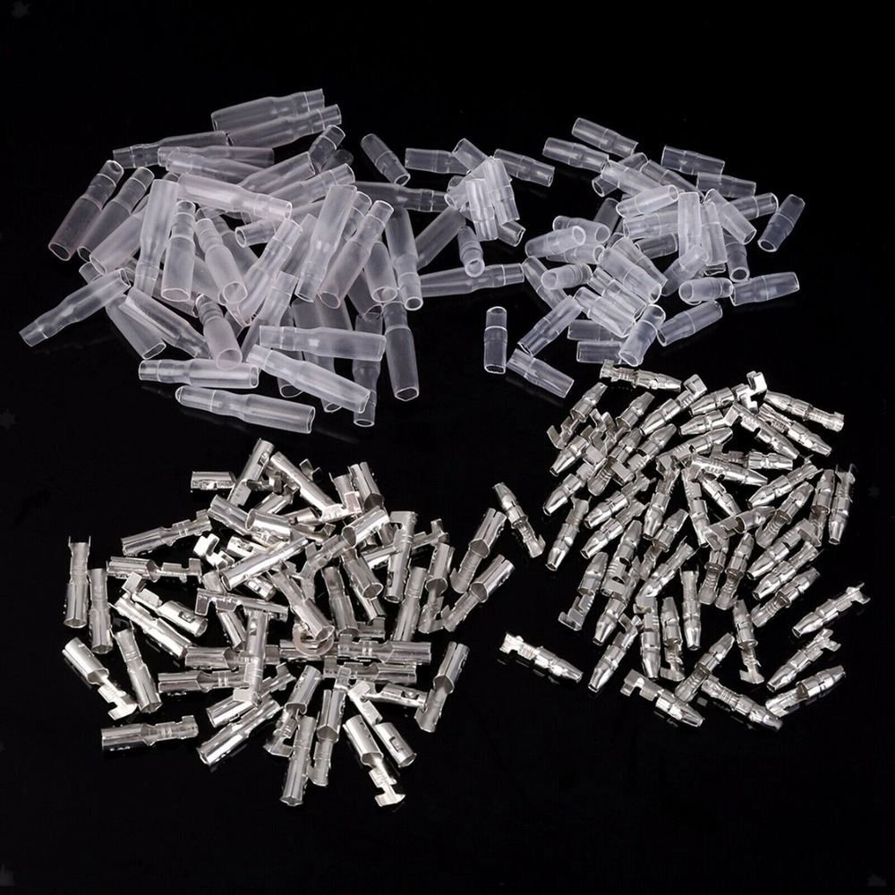 200PCS Motorcycle Car Terminals Male & Female Wire Bullet Crimp ...