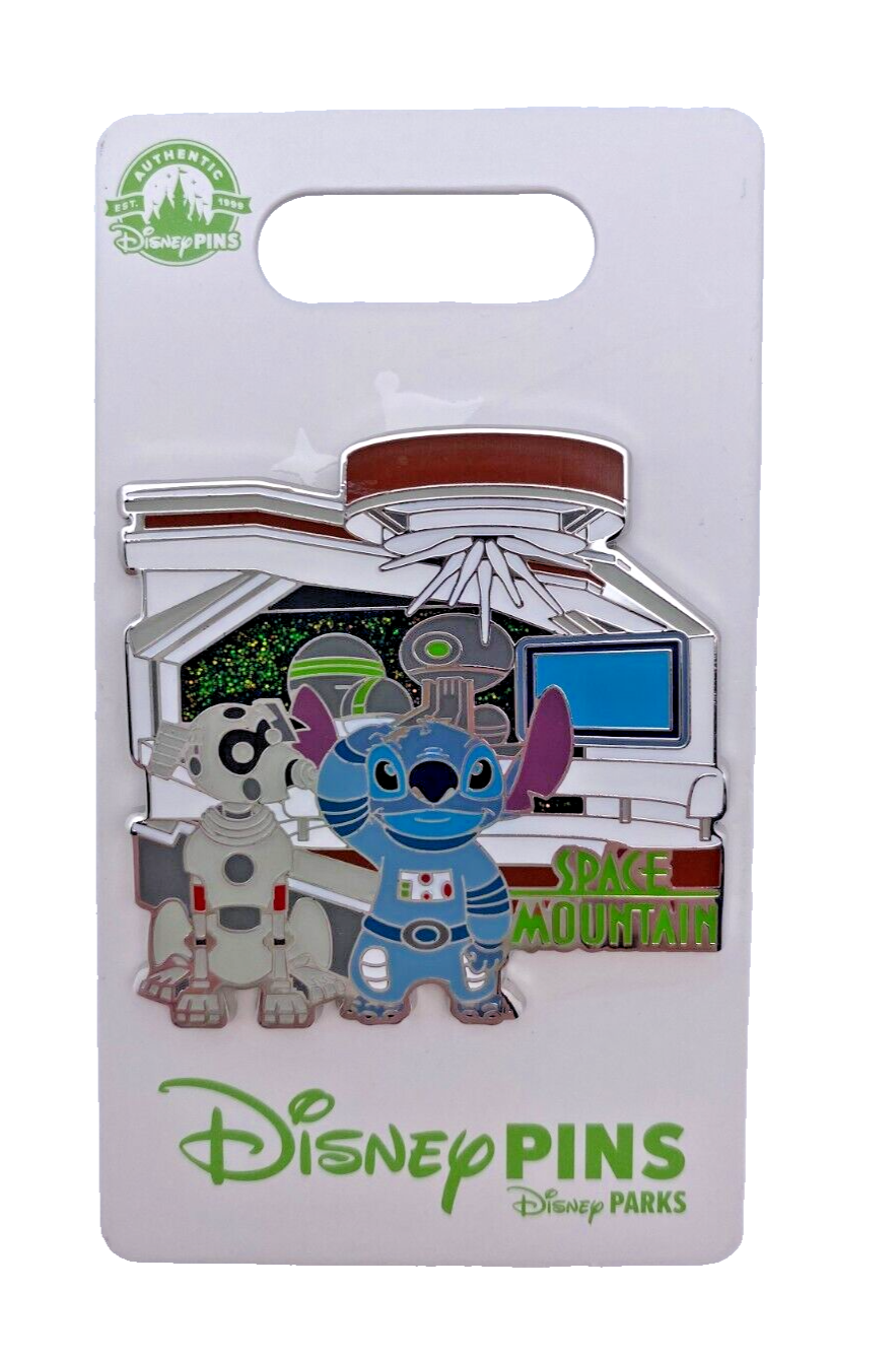 DISNEY PARKS STITCH ON SPACE MOUNTAIN RIDE ATTRACTION OPEN EDITION PIN ...