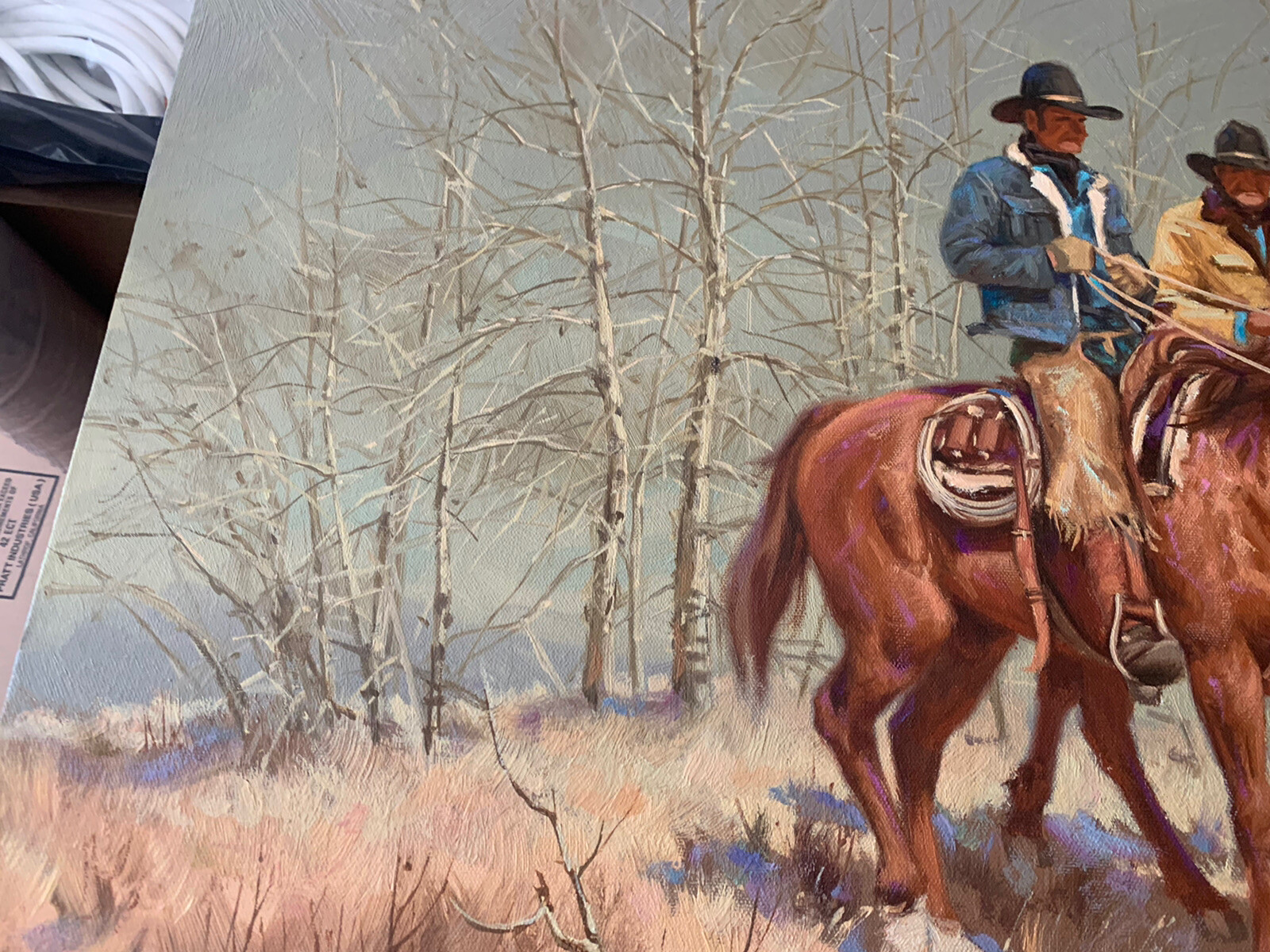 Harold Lloyd Lyon (1930-2020) Original Painting Western Cowboys ...