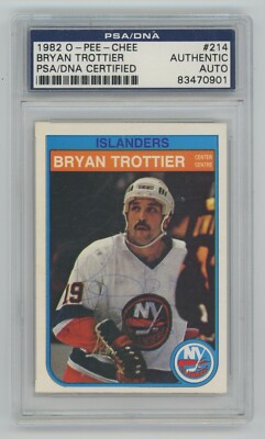 Bryan Trottier NY Rangers Signed 1982 O-PEE-CHEE Card #214 Auto PSA/DNA ...