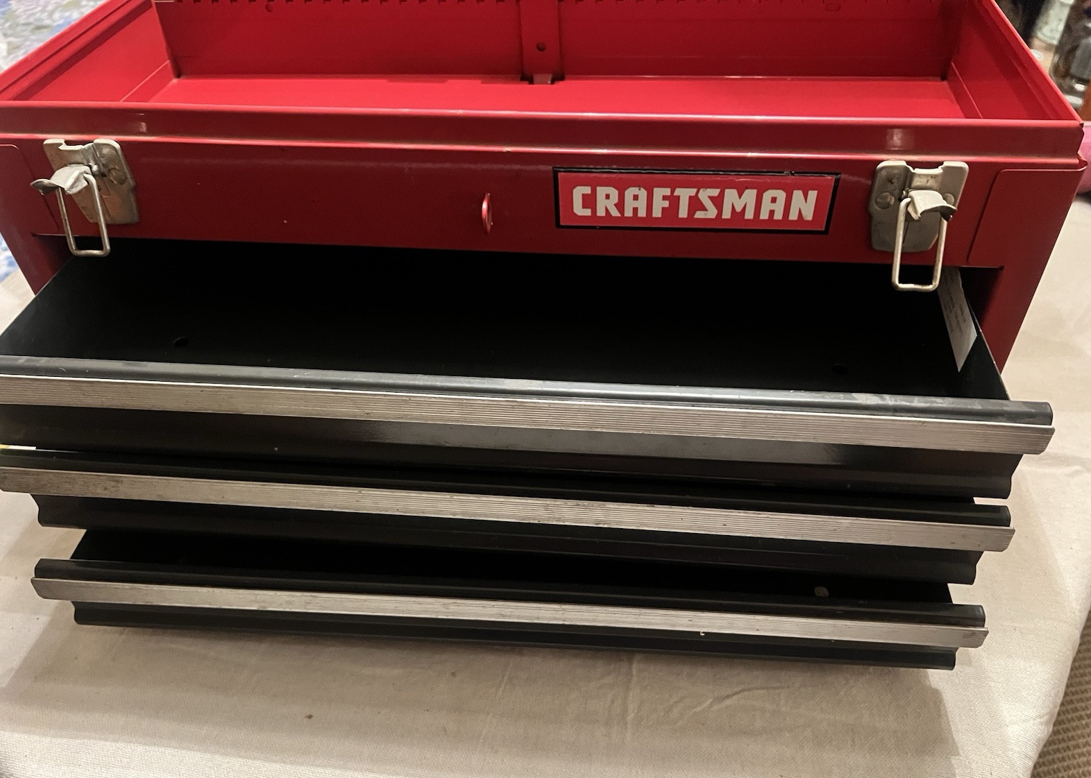 Craftsman 3 Drawer Metal Red Tool Box Lockable Storage Chest Durable 20 ...