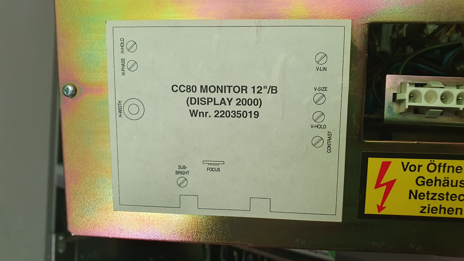 Engel CC80 Monitor KEBA 12"/B 1145/06 Display 2000 Wnr: 22035019 Buhl ...