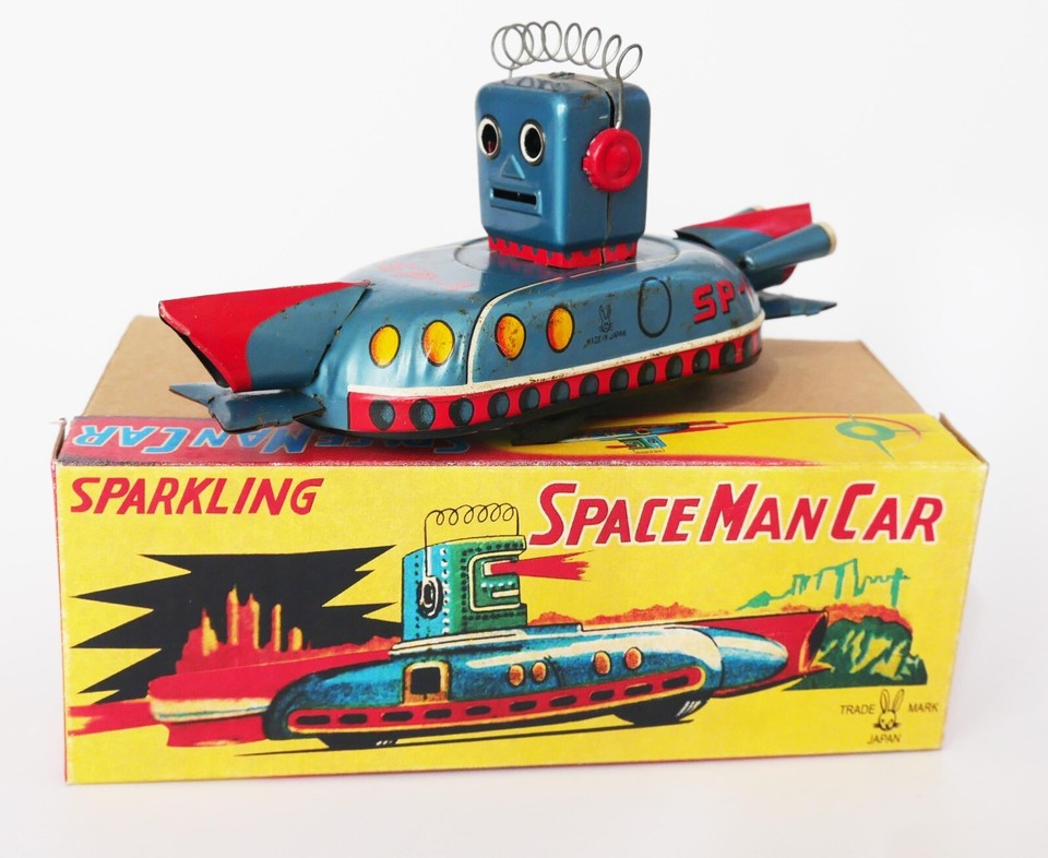 1950S USAGIYA JAPAN SPACEMAN ROBOT SP-1 SPACESHIP 6.5" long CAR fake ...
