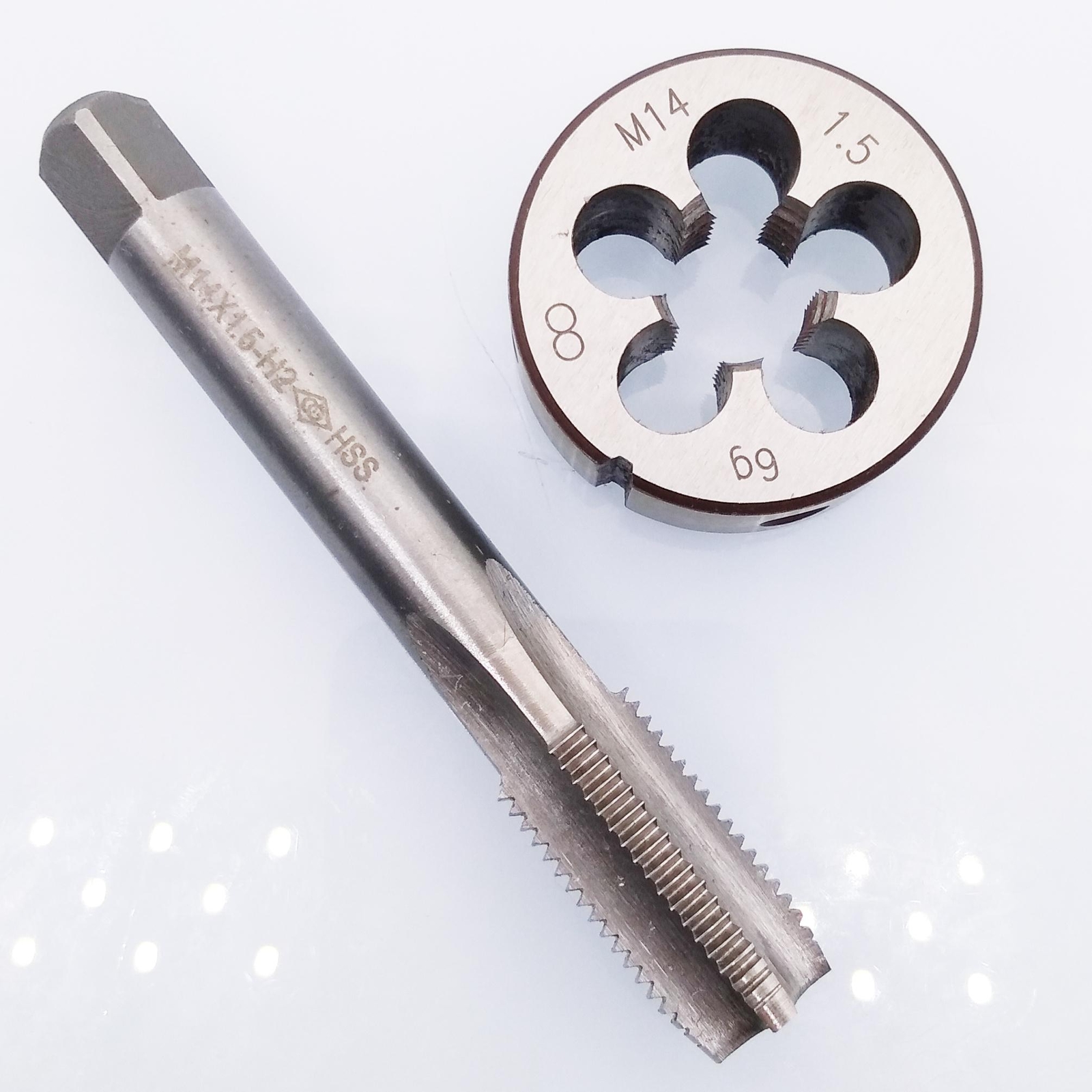US Stock HSS M14 x 1.5mm Tap & M14 x 1.5mm Die Metric Thread Right Hand ...