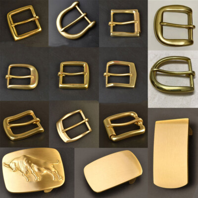 Multi-styles Solid Brass Belt Buckles Tongue Pin Belt Buckle Fit for 1. ...