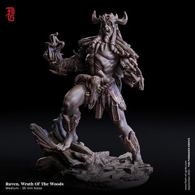 Druid Shaman Wizard Resin Miniature 28mm 32mm Dungeon Dragons D&D RPG ...